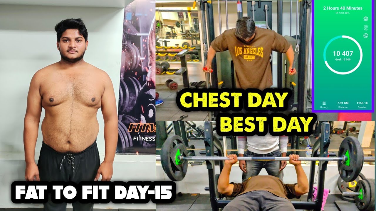 FAT TO FIT DAY-15 II CHEST DAY BEST DAY II VILLAGE VLOG II GYM VLOG I # ...