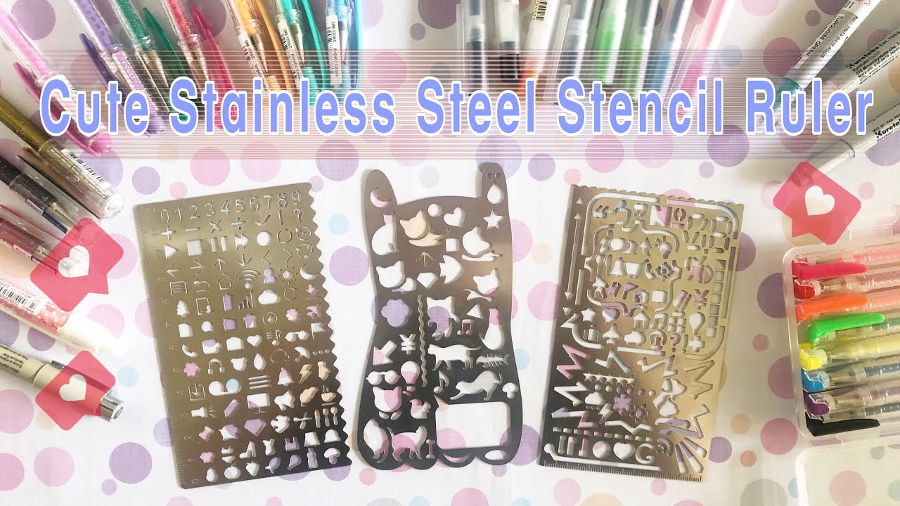 Review Stainless Steel Stencil Ruler : ไม้บรรทัด 📏 น่ารักๆสำหรับใช้ตก ...