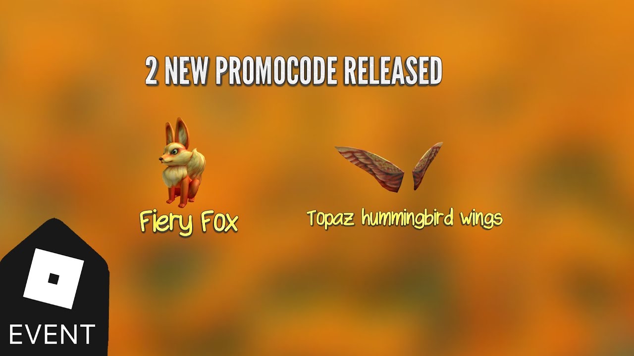 2 new promo codes released in roblox! Fiery fox & Hummingbird wings ...