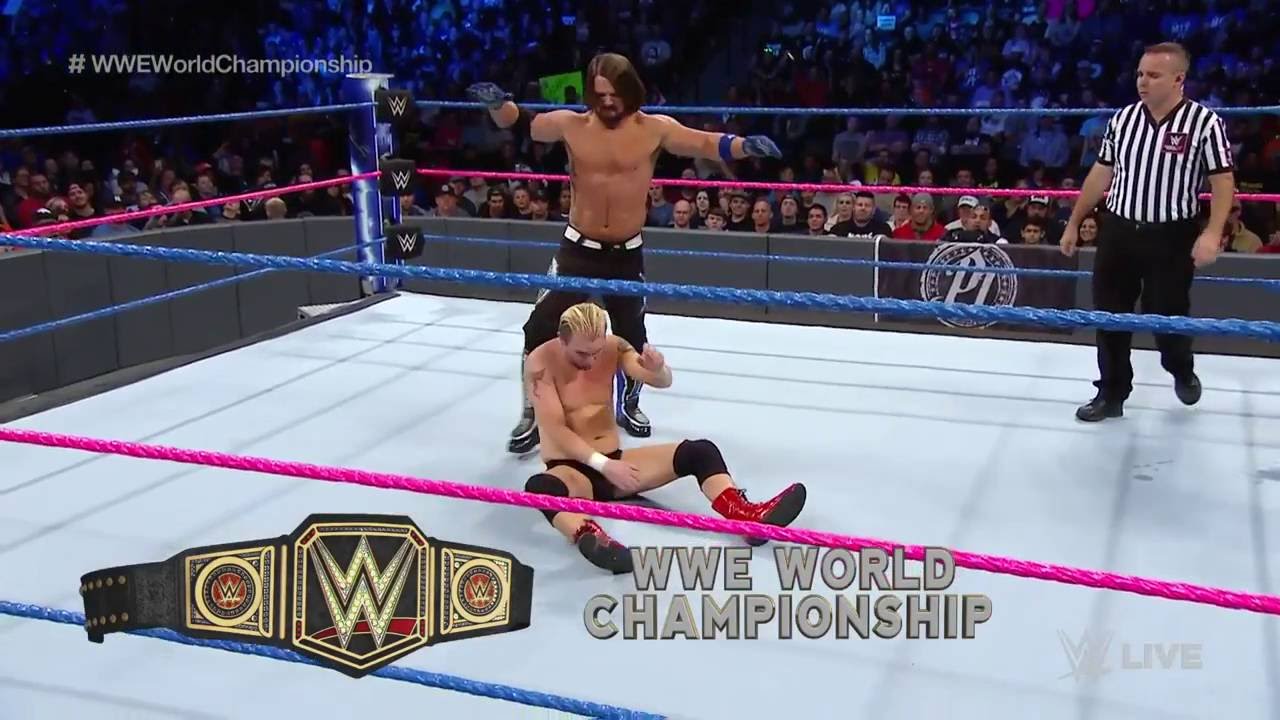 James Ellsworth vs AJ Styles WWE World Championship Match SmackDown ...