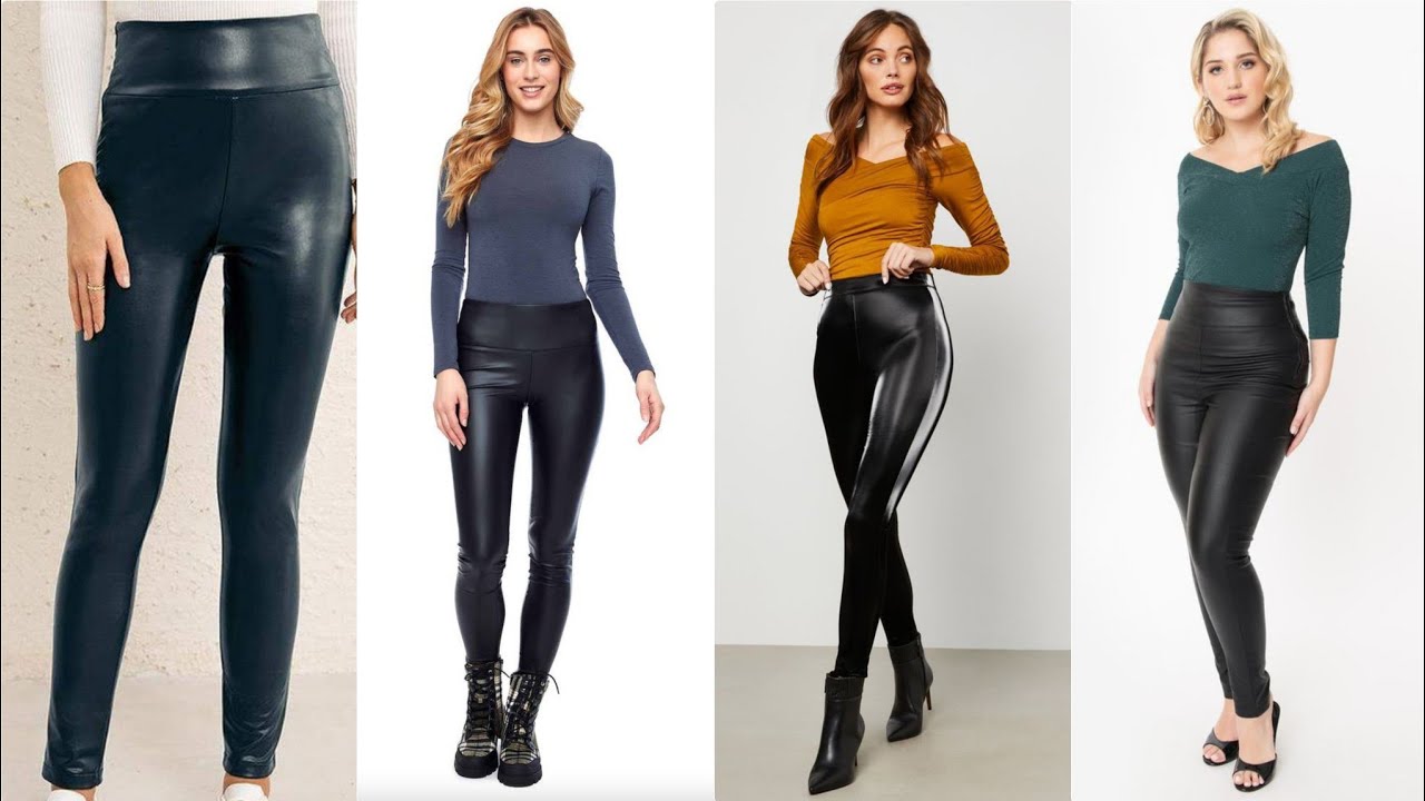 classy and gorgeous leather pants/leatex leather lagging outfits - YouTube