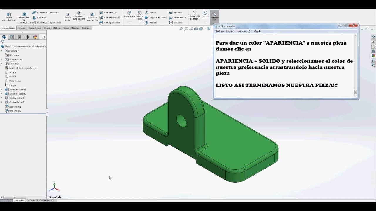 TUTORIAL SOLIDWORKS Modelado - YouTube