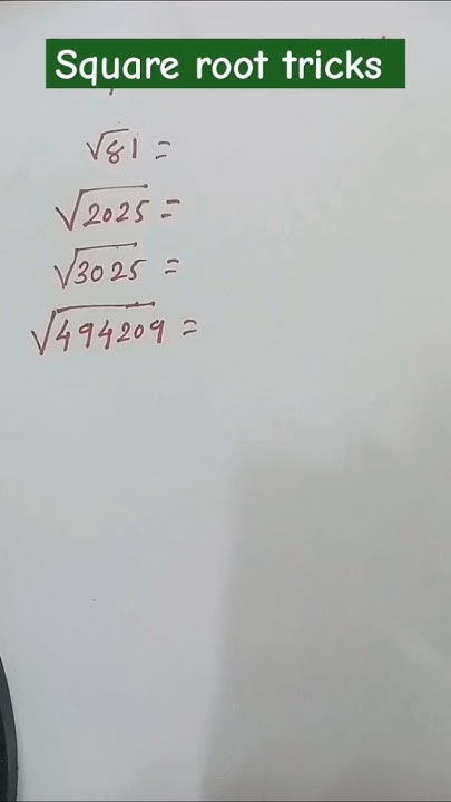 Square root tricks #roots #mathstricks #shortvideo #shortvideo - YouTube