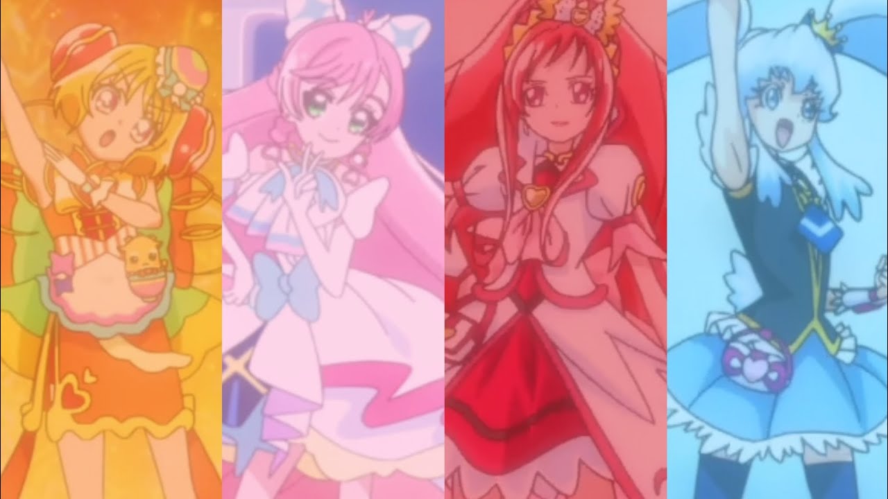 Cure Princess, Cure Ace, Cure Prism, and Cure Yum-Yum Group ...