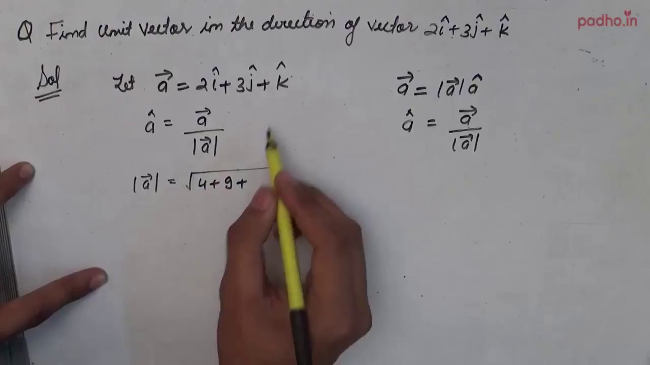 How to Find Unit Vector of a Given Vector (Hindi) | Class 12th - YouTube