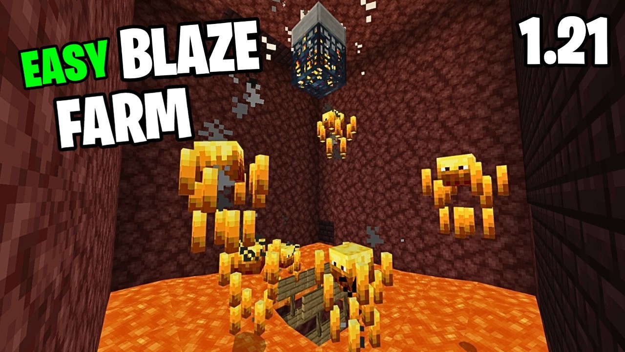Easy Blaze Farm 1.21 - Minecraft Bedrock and Mcpe Tutorial - YouTube