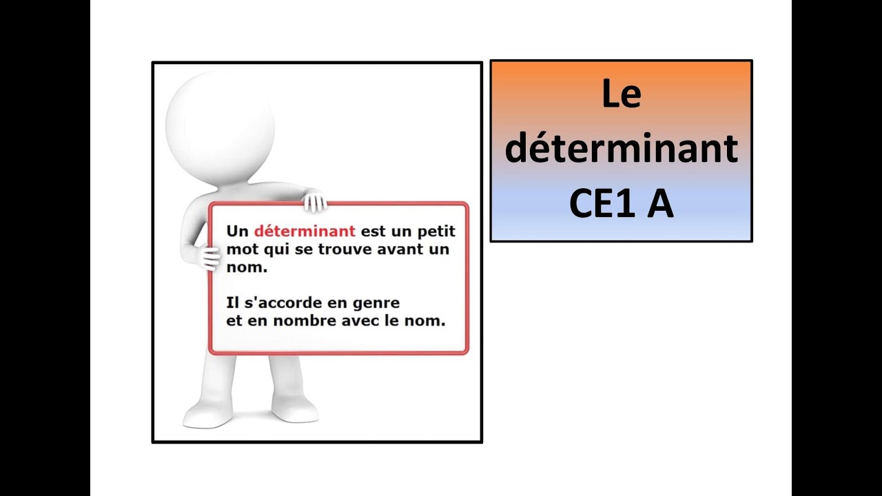Leçon sur les déterminants- CE1 - YouTube