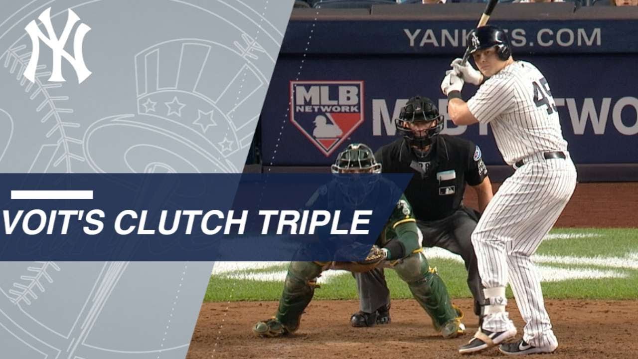 Luke Voit belts a 2-run triple off the wall in the Wild Card Game - YouTube