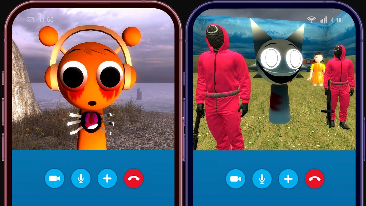 Sprunki calls and begs to be saved from the Squid Game - YouTube