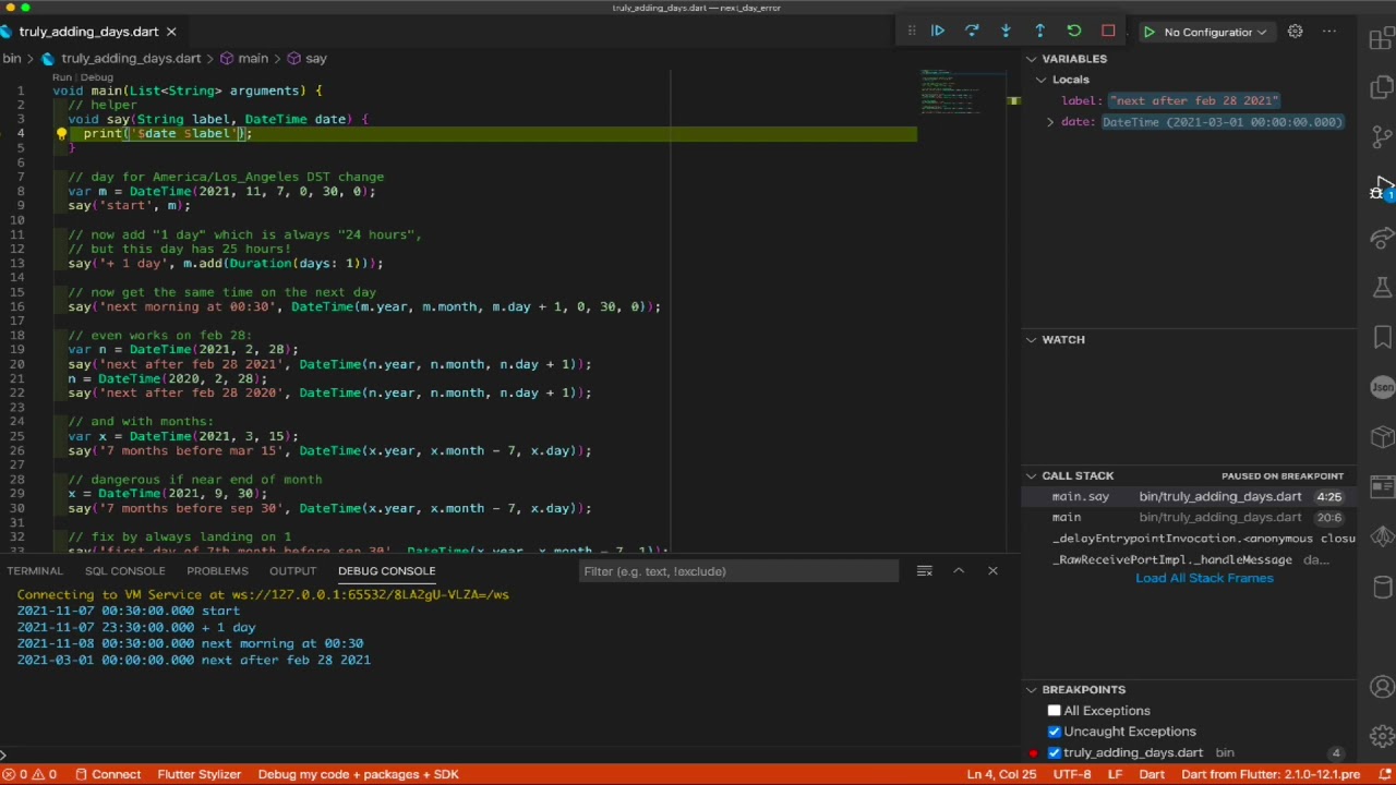 Proper Month And Day Arithmetic In Dart And Flutter