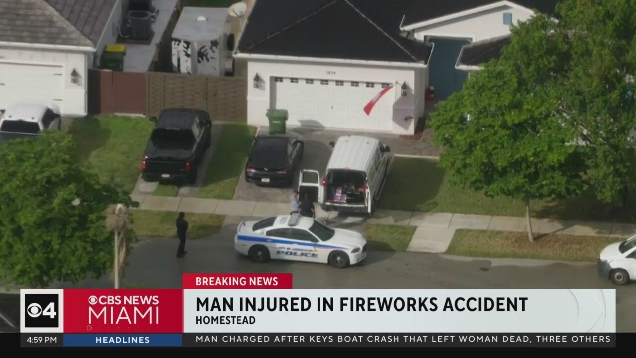 Man injured in fireworks accident - YouTube
