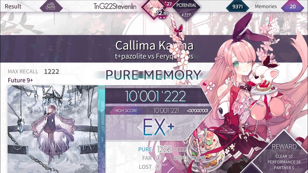[Arcaea] Callima Karma (Future 9+)理論値 10001222pts - YouTube