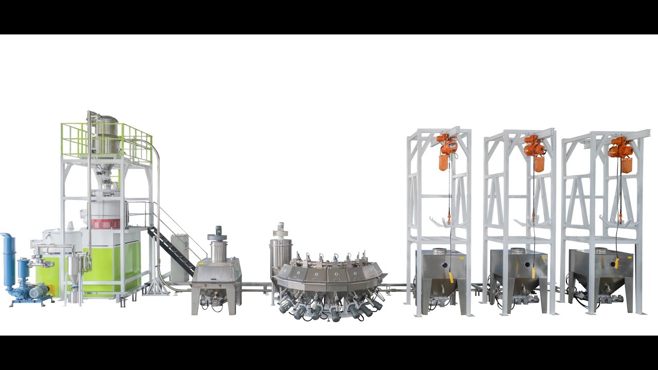 Automatic dozing system and vacuum loading system for mixer - YouTube