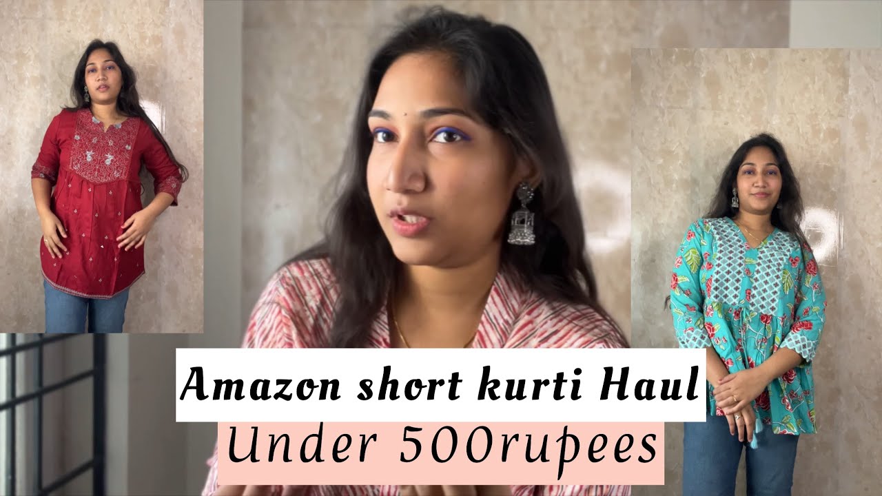 Amazon Short kurti Haul | All under 500rupees| College and office wear ...