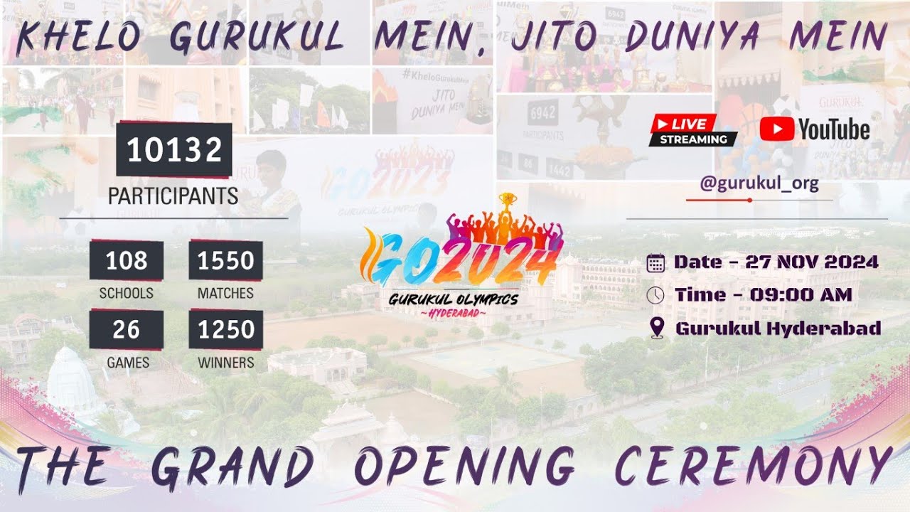 Gurukul Olympics 2024 | Opening Ceremony | Gurukul Hyderabad | Swaminarayan Gurukul - YouTube