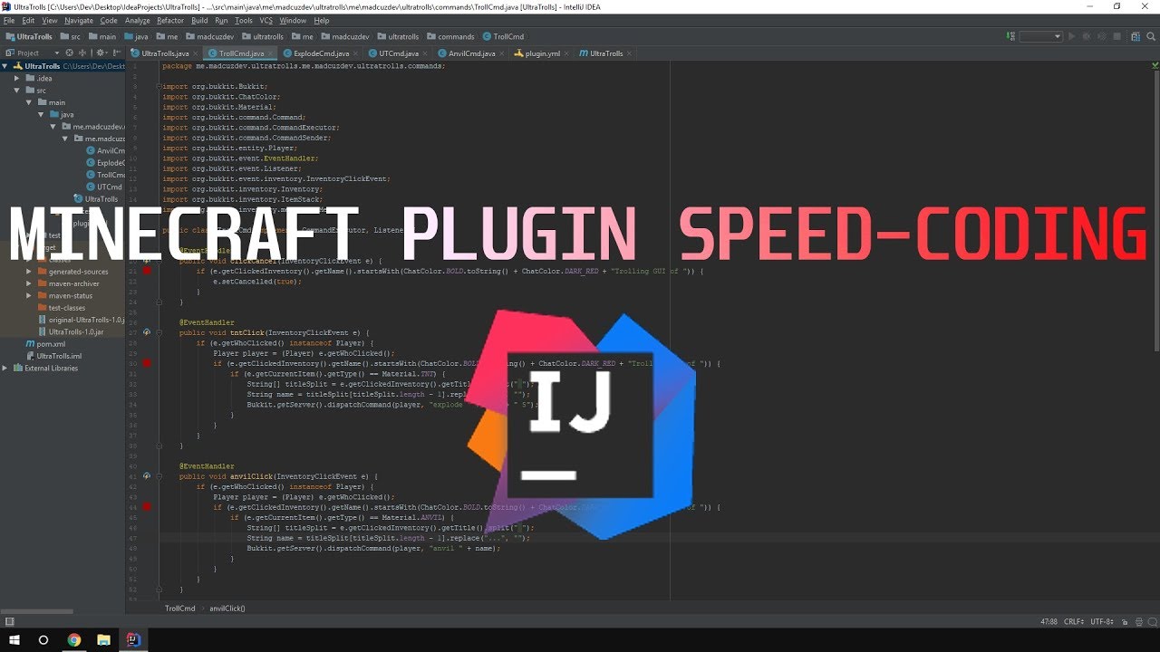 UltraTrolls Plugin Speed-Code (Minecraft) - YouTube