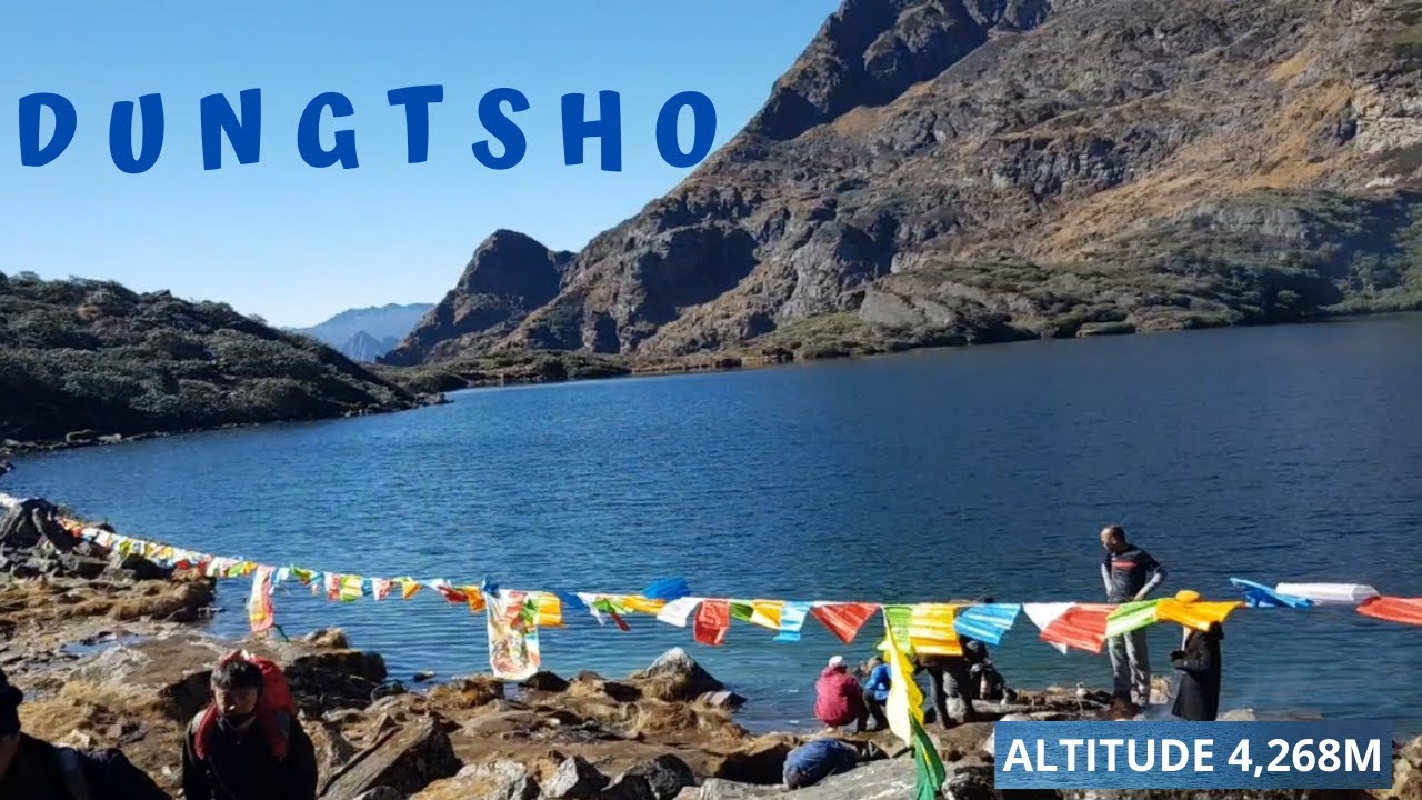 Dungtsho Lake in Thimphu Bhutan at an altitude of 4268M above sea level ...