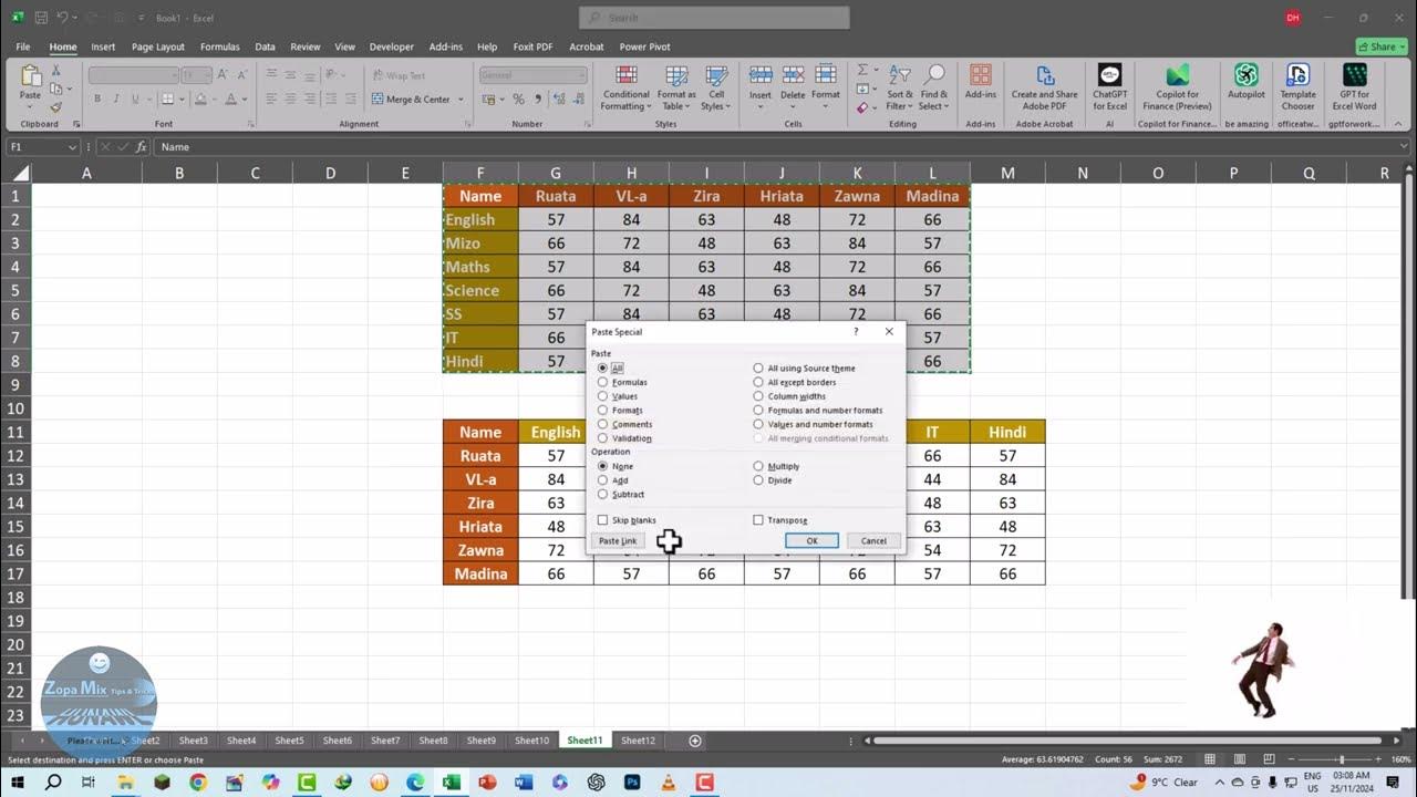 TRANSPOSE function in Ms Excel - YouTube