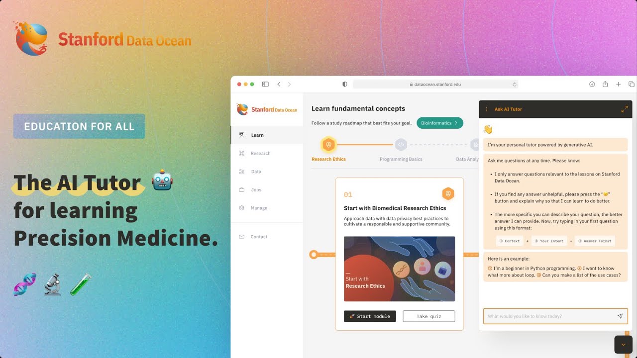 AI Tutor for Precision Medicine by Stanford Data Ocean - YouTube