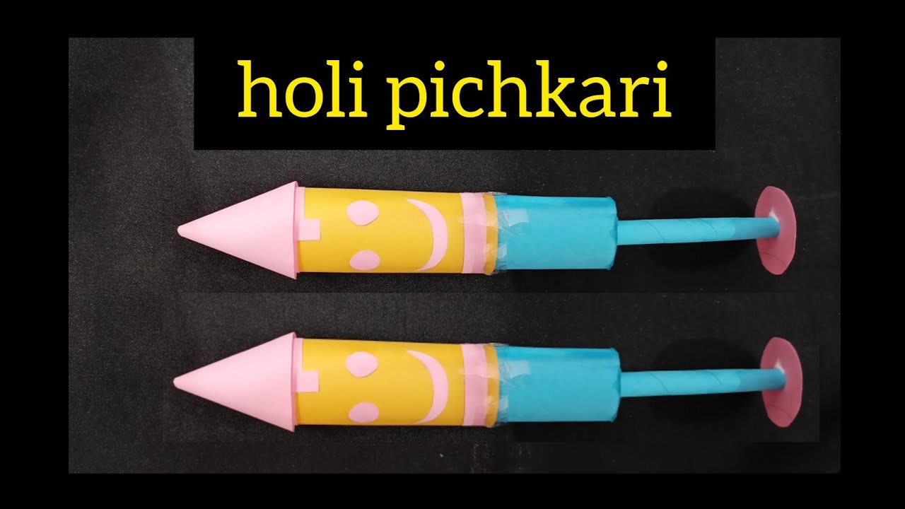 होली पिचकारी बनाए कुछ ही देर में। how to make paper pichkari ...
