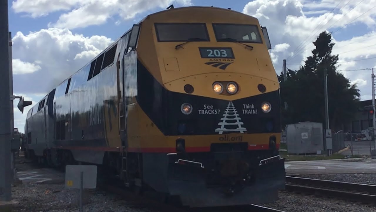Amtrak and sunrail at Orlando station with 203 - YouTube