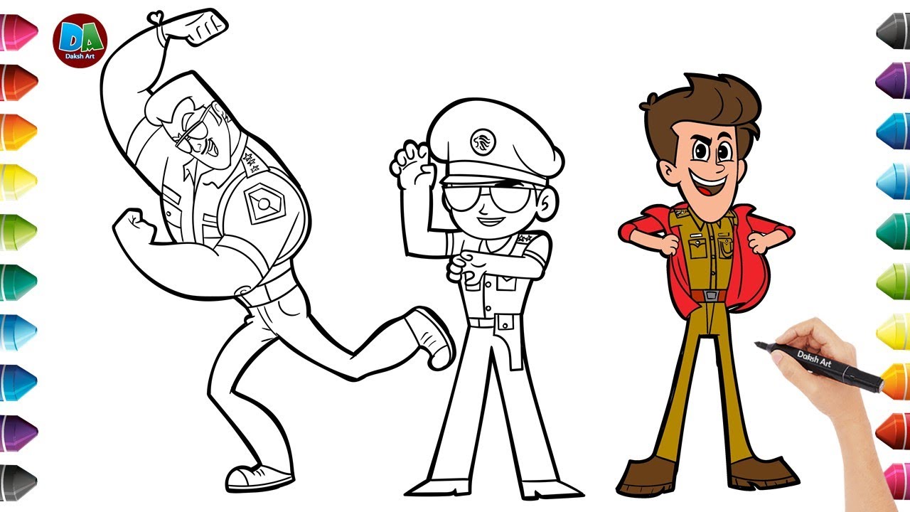 How to Draw Smashing Simba, Little Singham and Chulbul Pandey - YouTube