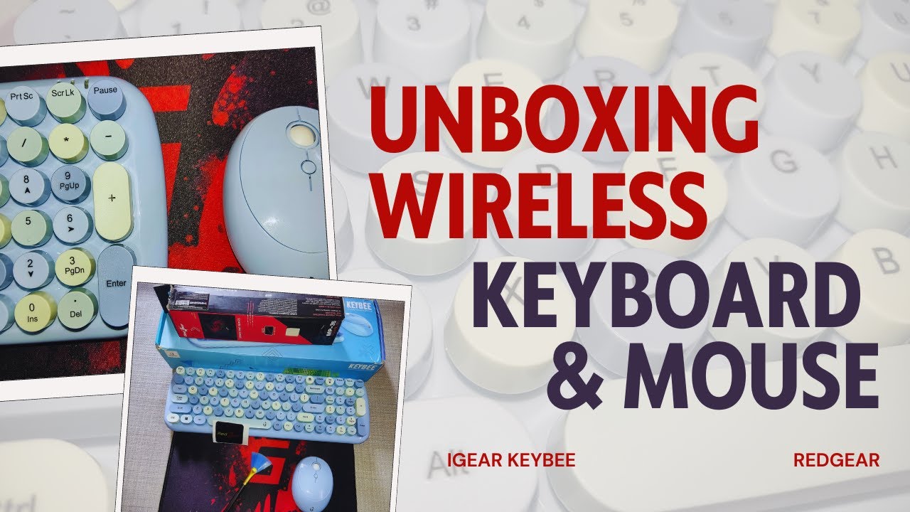 Unboxing IGear Keybee Retro Wireless Keyboard and Mouse | Redgear Mouse ...