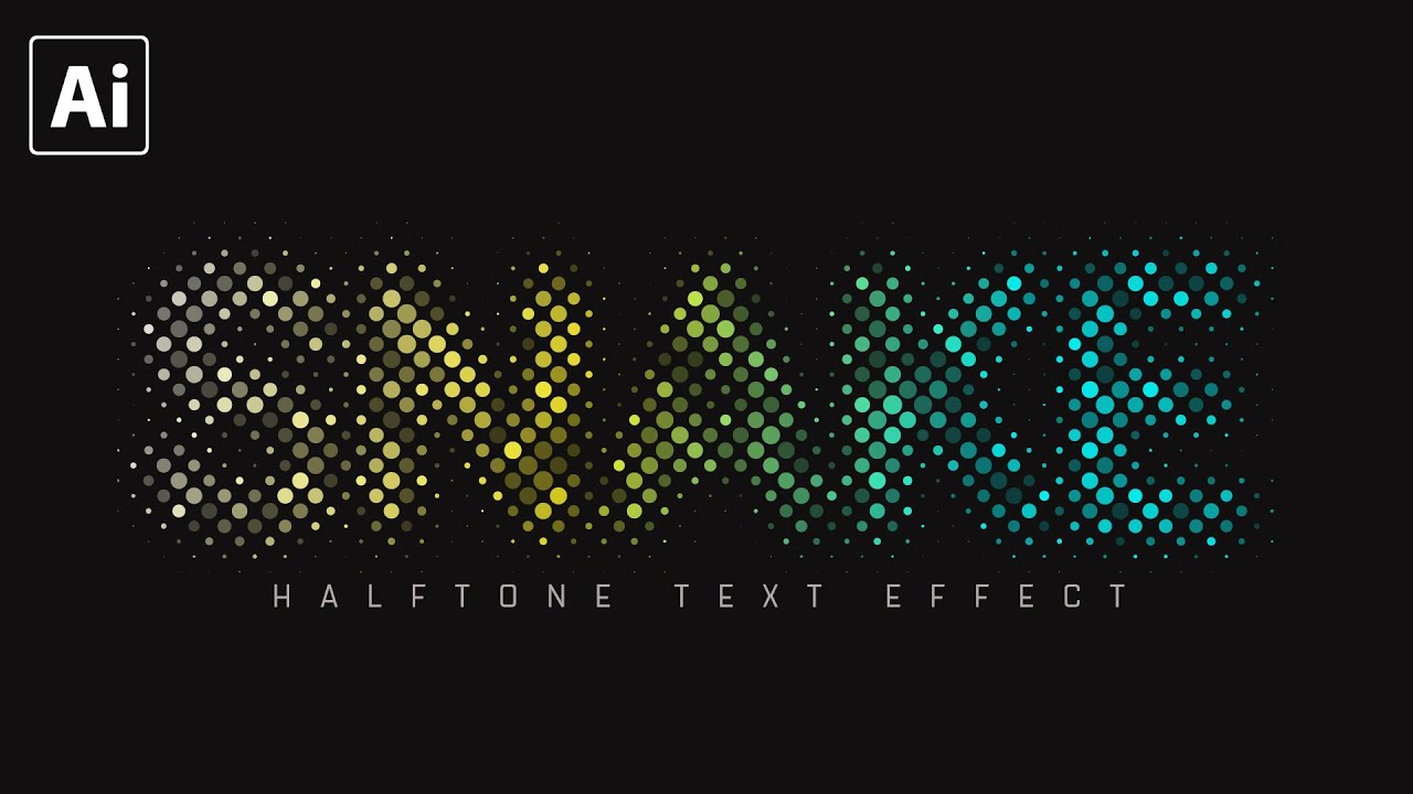 Halftone Text Effect In Adobe Illustrator CC || Adobe Illustrator Text ...
