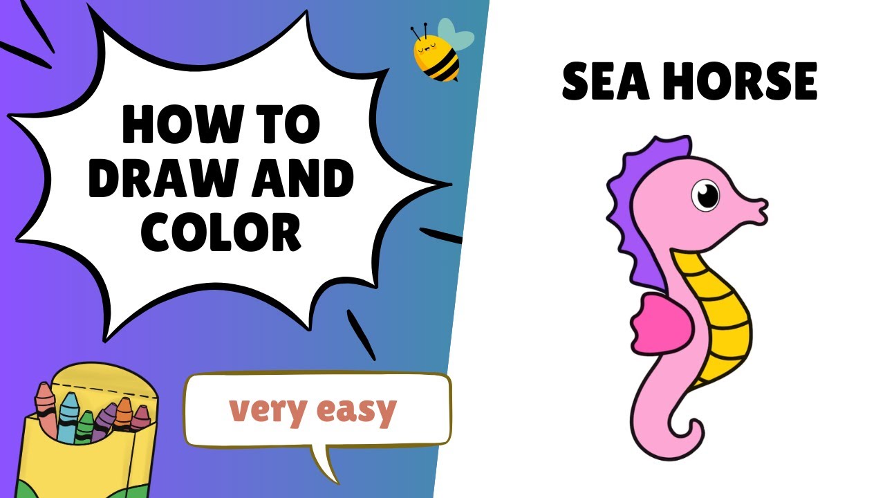 How to Draw a Seahorse for Kids | Easy Step-by-Step Seahorse Drawing ...