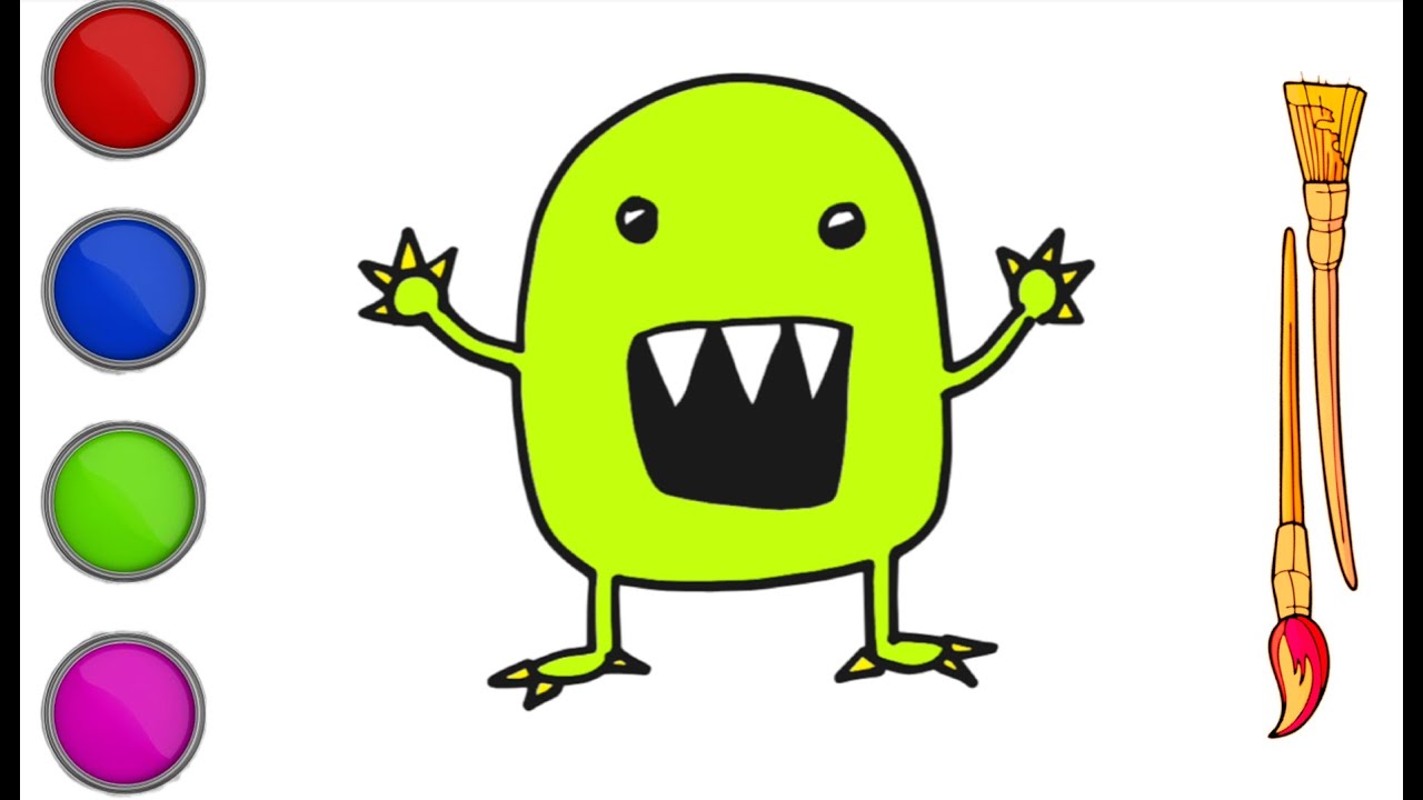 How to Draw a Little Scary Monster - Easy Step-by-Step Tutorial - YouTube
