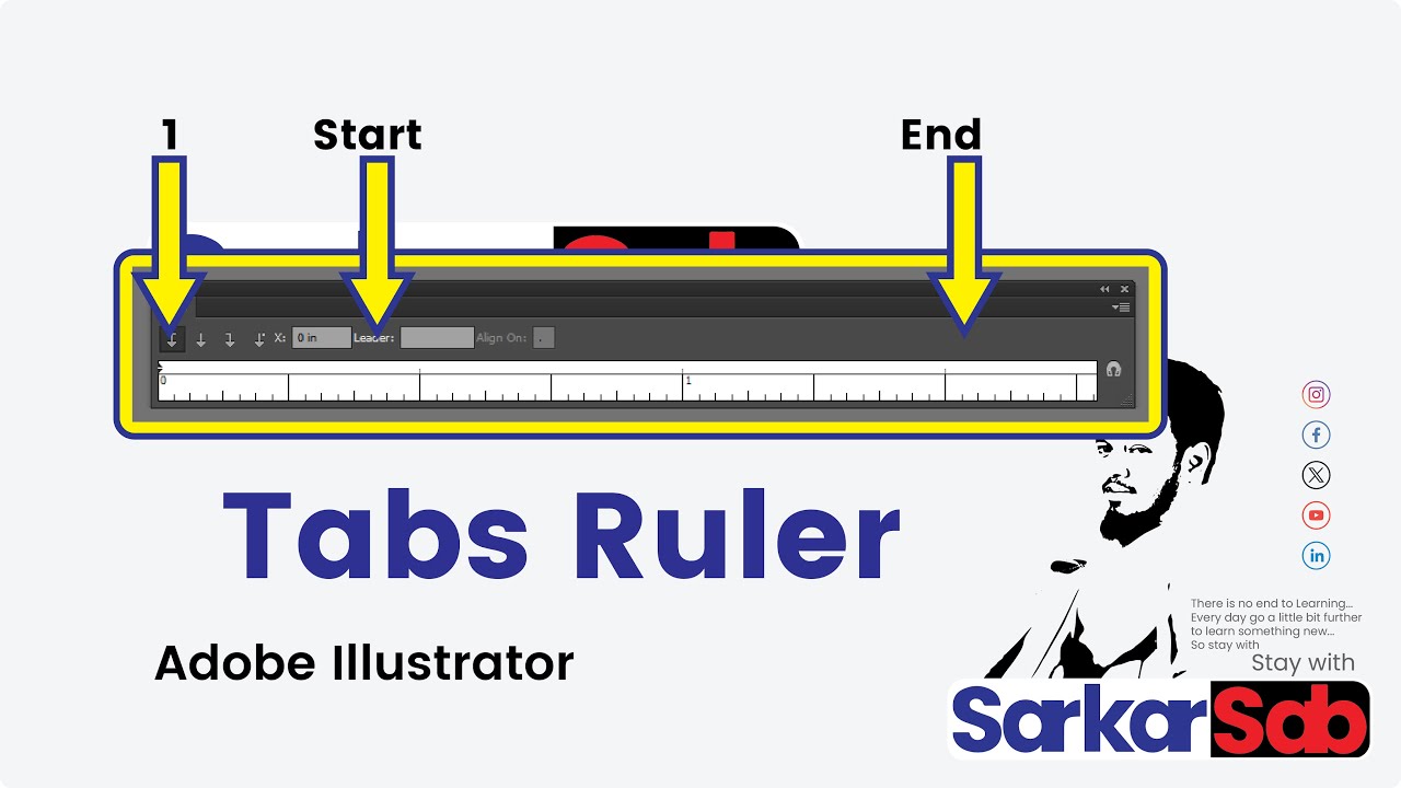 Tabs Ruler for Adobe Illustrator | Tutorial Graphic Design - Sarkar Sab ...