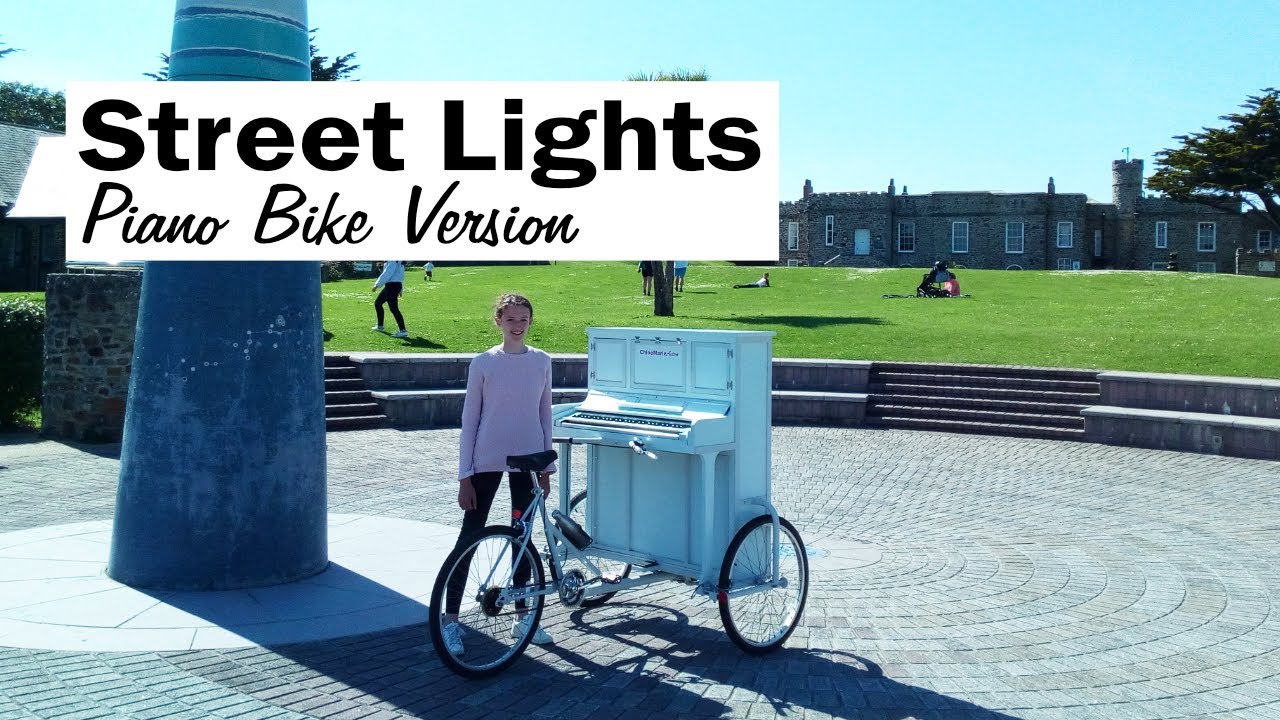 STREET LIGHTS PERFORMED ON THE PIANO BIKE - Chloe Marie Aston - YouTube