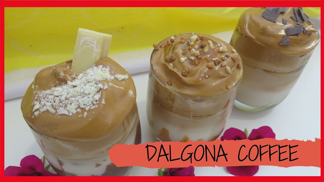 🥇 DALGONA COFFE Recipe 3 FLAVORS ☕ CAFÉ DALGONA Espumoso 3 SABORES ...