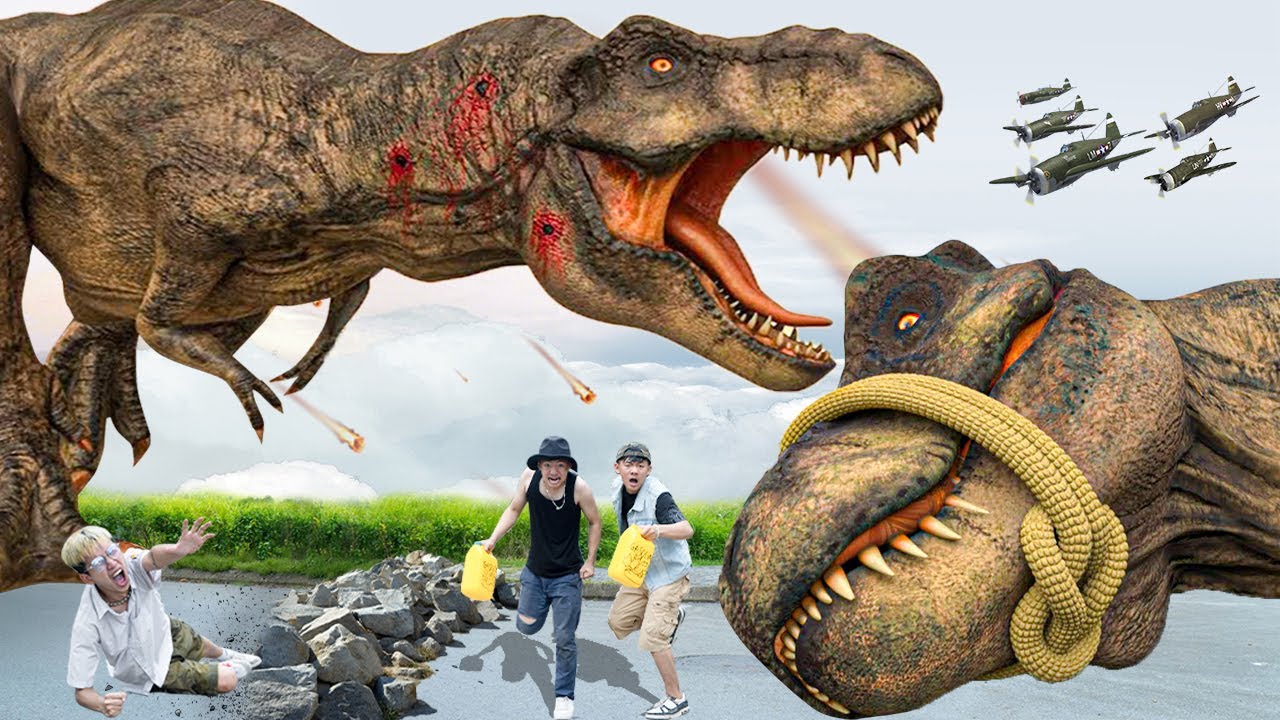 Last Blockbuster T rex Attack NEW 2023 | T-rex Chase | Jurassic World 4 ...