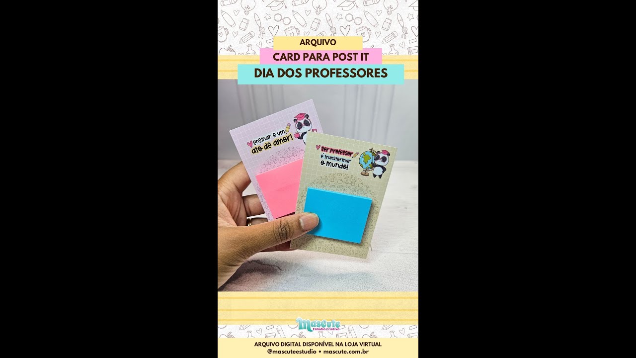 DIY | COMO MONTAR CARD POST IT DIA DOS PROFESSORES 2024 | ARQUIVO ...