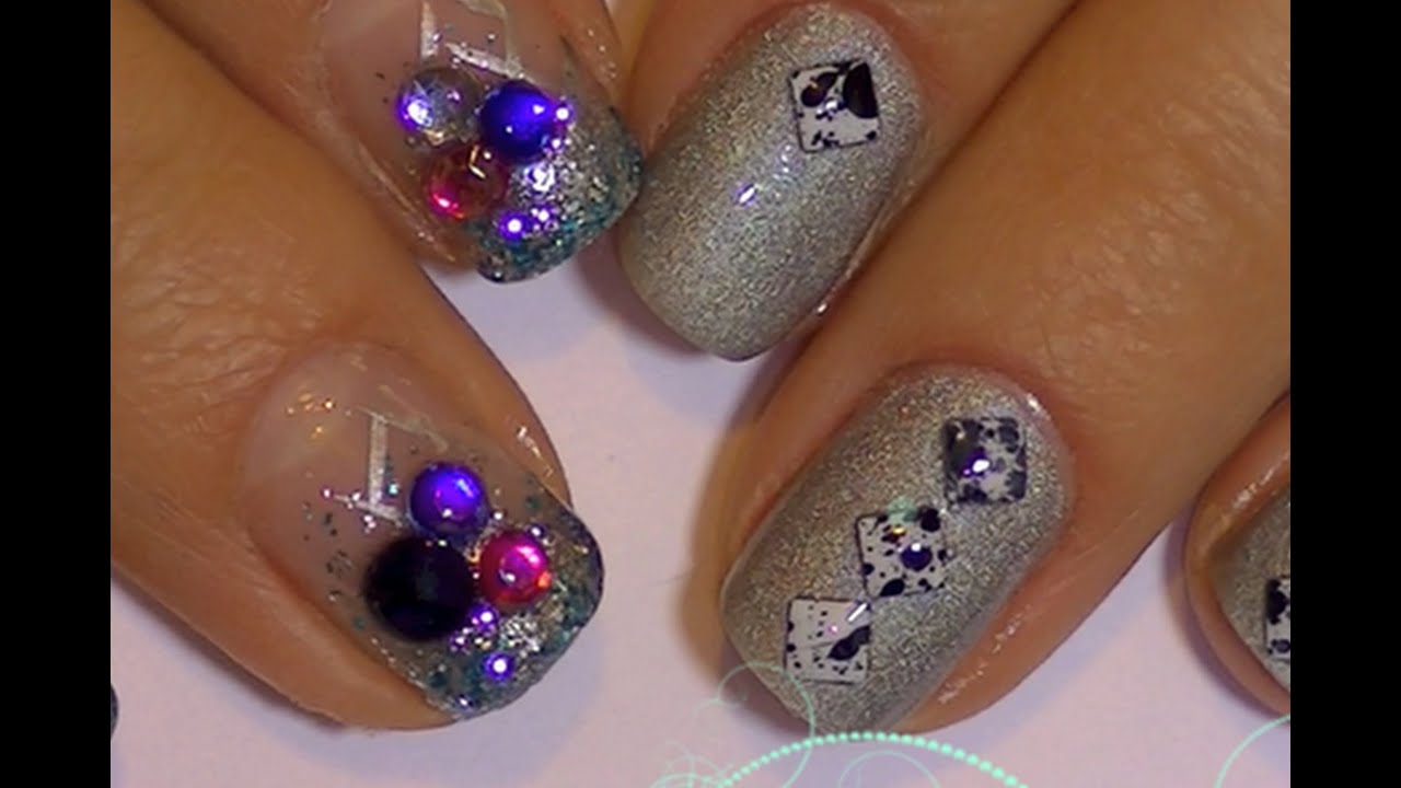 UNIQUE Studs and Shiny Rhinestones from etsy shop PrettyGirlNailSwag ...