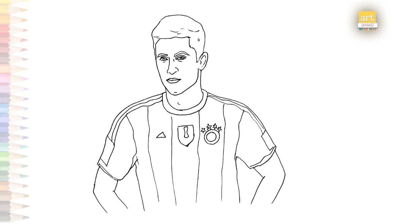 Robert Lewandowski drawing video | Football player drawings | How to ...