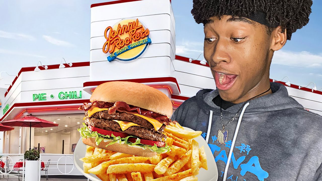 Trying Johnny Rockets with 10k Martin! | fast food review | Blank - YouTube