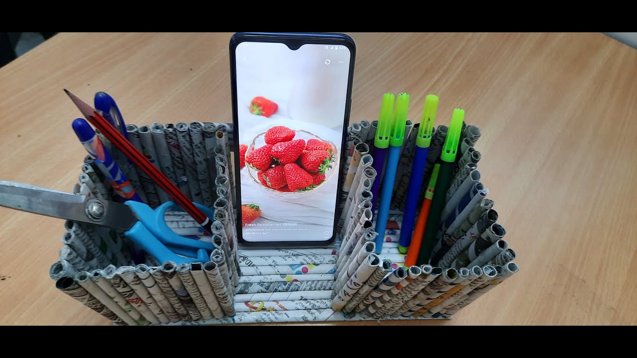 Pencil with Mobile stand for Newspapers | PaperCraft | rk - YouTube