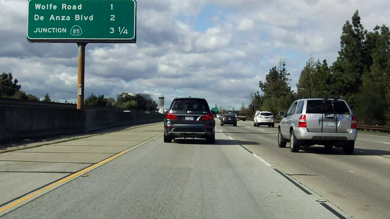 Junipero Serra Freeway (Interstate 280 Exits 5 to 12) northbound - YouTube