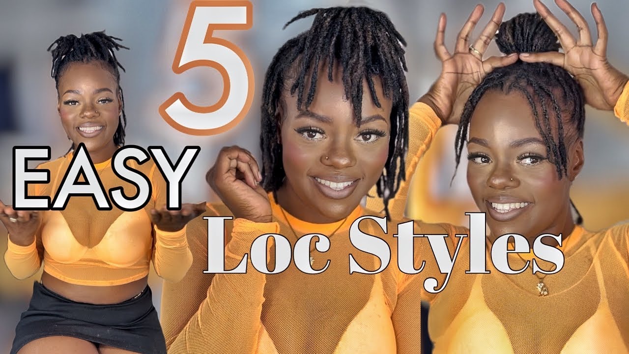 5 Ways to style your locs (Short/Medium ) - YouTube