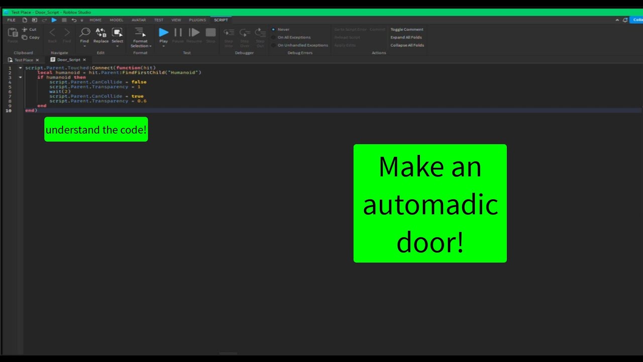 How To Make An Automatic Door (Roblox Studio) - YouTube