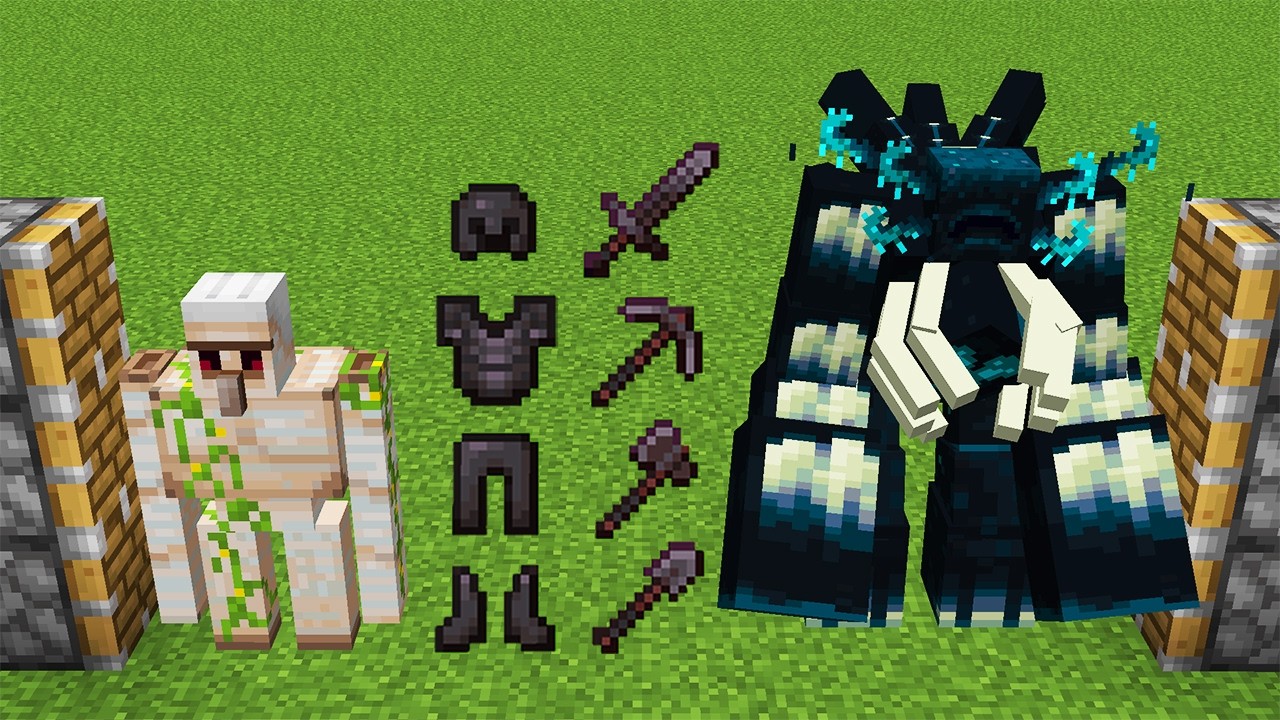 x100 MUTANT WARDENS and Iron Golems and x1000 netherite armor tools ...