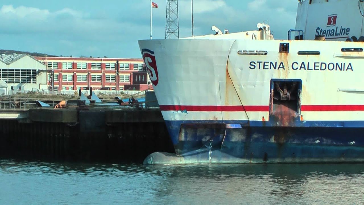 Stena Caledonia (ex Sealink St. David) laid up at H&W Belfast - YouTube