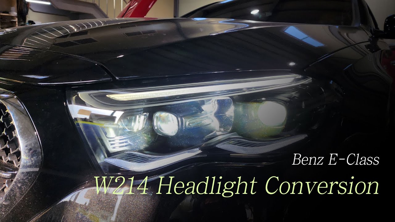 Benz E Class W214 Genuine Reaper Headlight Conversion - YouTube