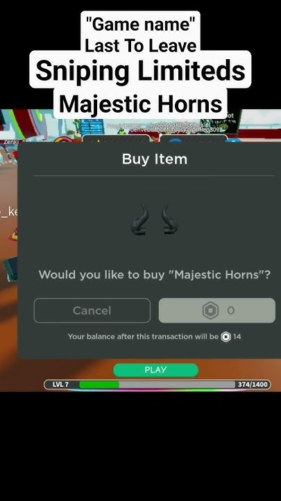sniping limiteds #roblox #ugc #sniping #limiteds #horns #lasttoleave # ...