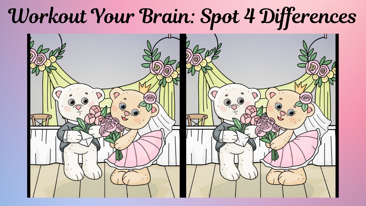 Spot the Difference Teddy Bear Romance Edition: Tricky Brain Games Love ...
