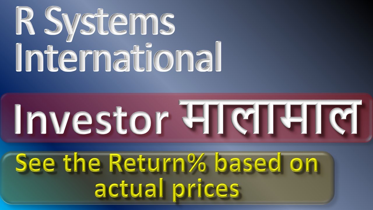 R Systems International Price Analysis - YouTube