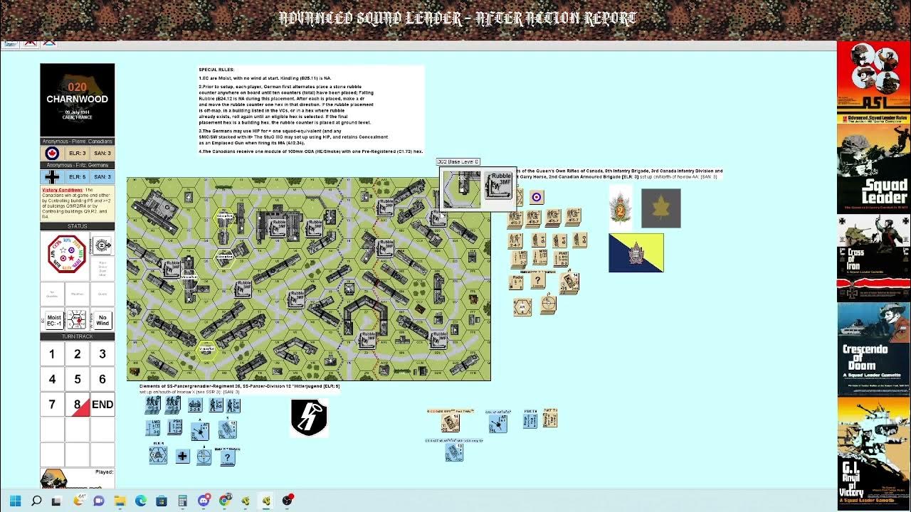 Advanced Squad Leader: Replay Scenario O20 "Charnwood" - YouTube