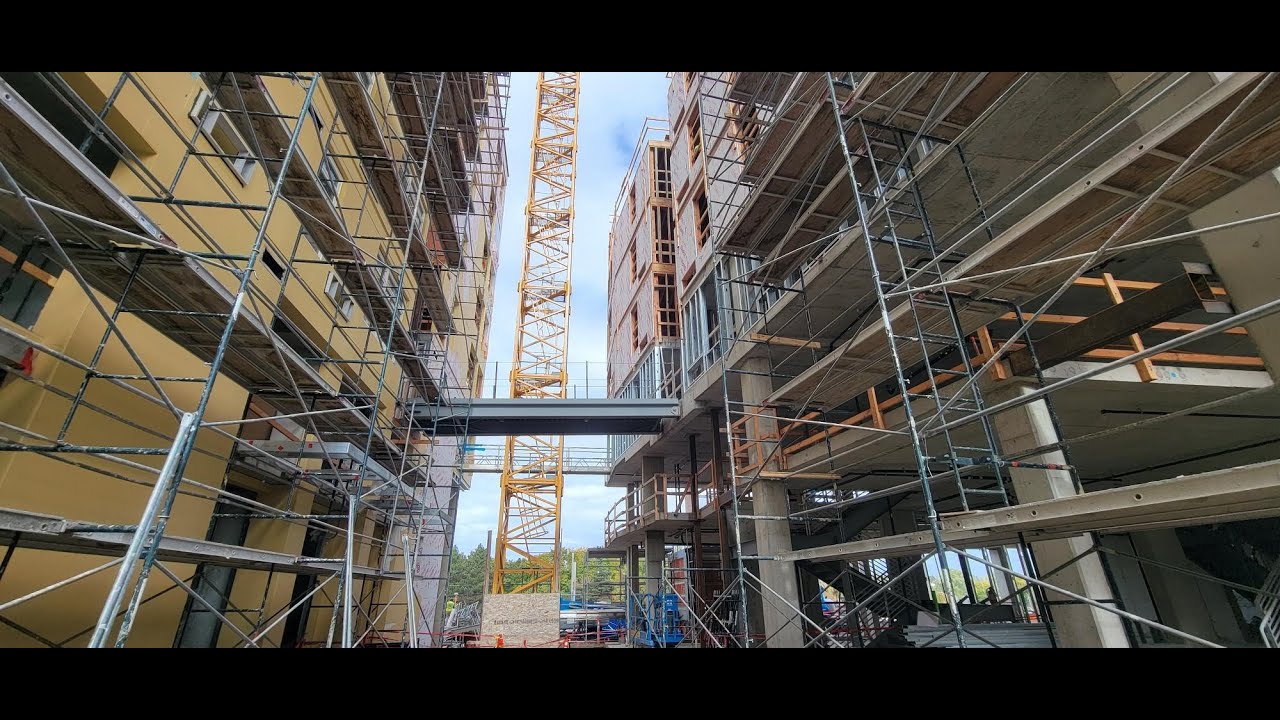 SETTING BRIDGE BETWEEN 2 BUILDINGS 2023 - YouTube